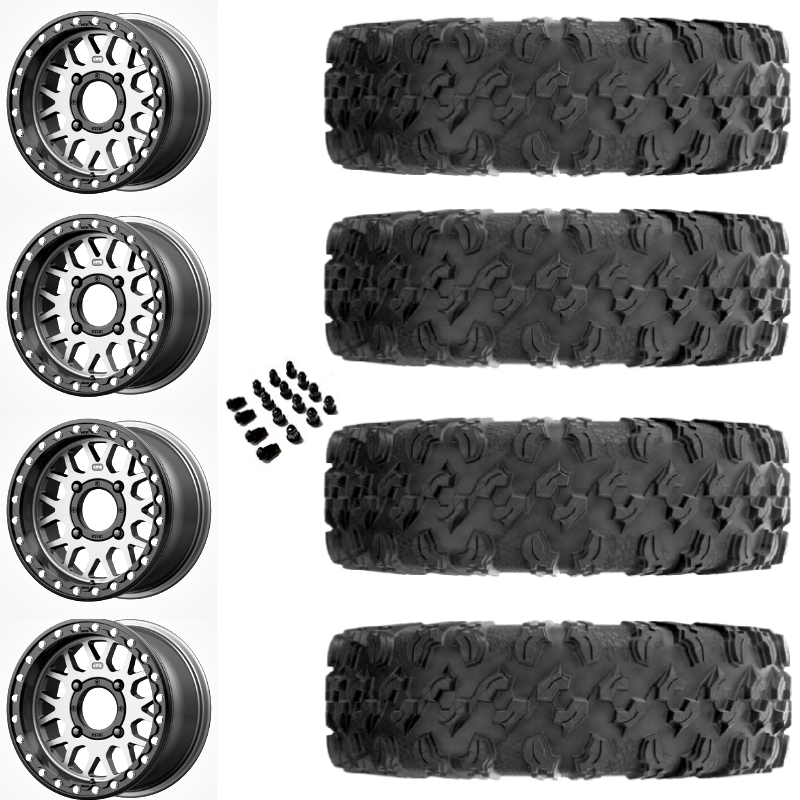 14" KMC KS235 Grenade Beadlock Machined & 28" EFX MotoRavage Wheel and ...