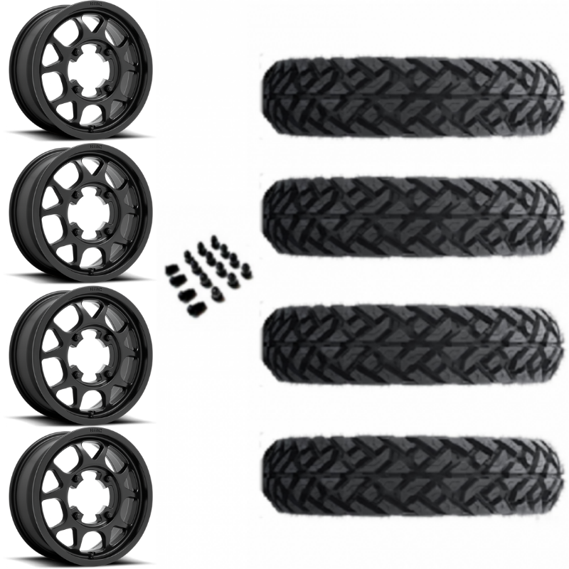 15" KMC KS136 Toro Black & 30" Fuel Gripper UTV Wheel and Tire Package