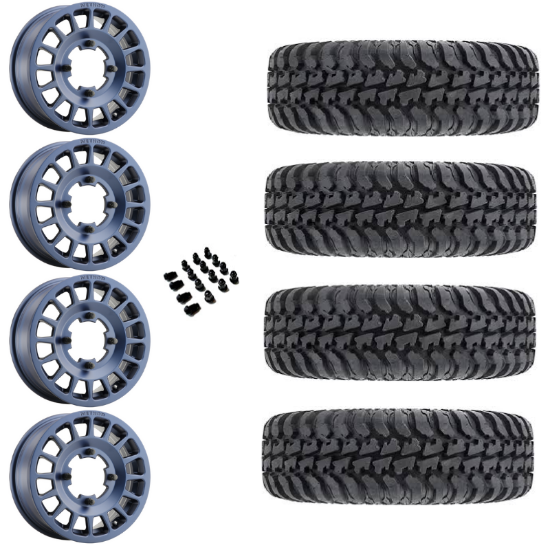 14" Method MR407 Blue & 32" Tensor Regulator Wheel and Tire Package