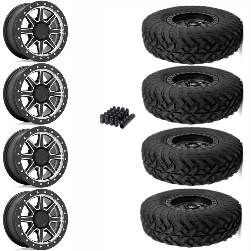 15" Black Rhino Webb UTV Machined & 30" Fuel Gripper R/T Wheel and Tire ...