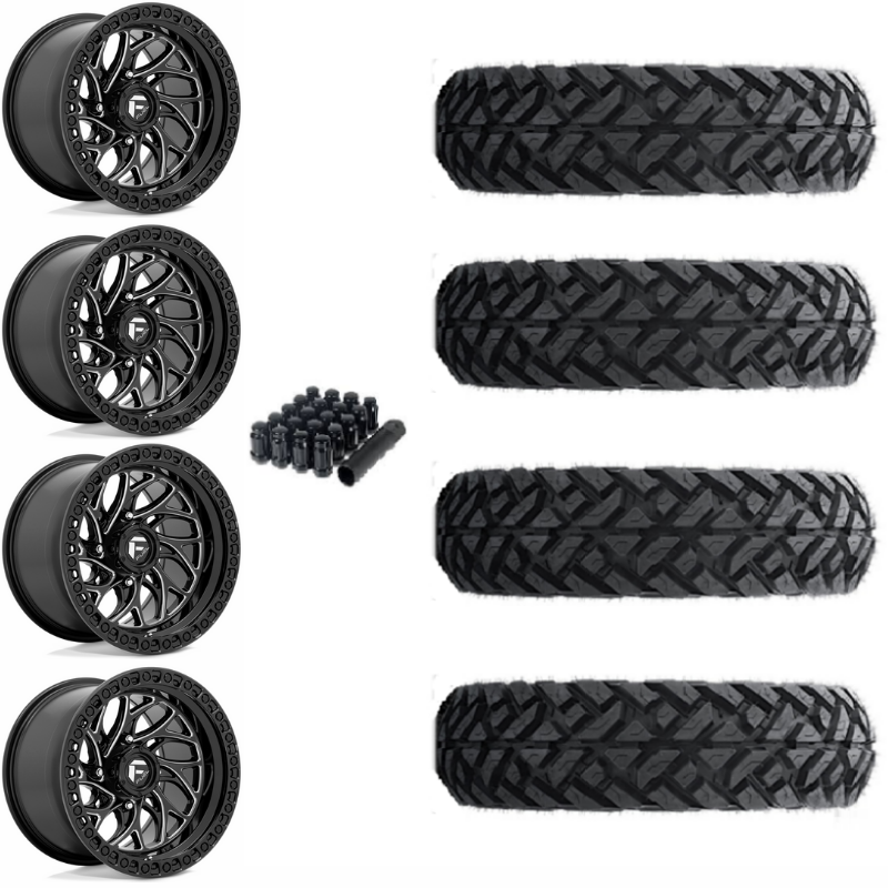 15" Fuel D741 Runner Black & 30" Fuel Gripper UTV Wheel and Tire Package