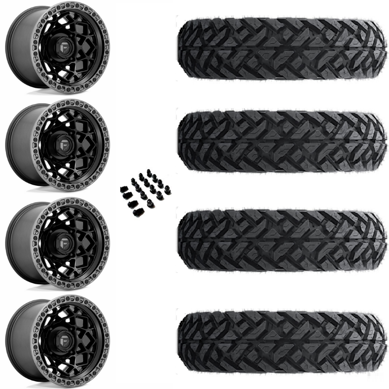 15" Fuel D783 Unit Black & 30" Fuel Gripper UTV Wheel and Tire Package