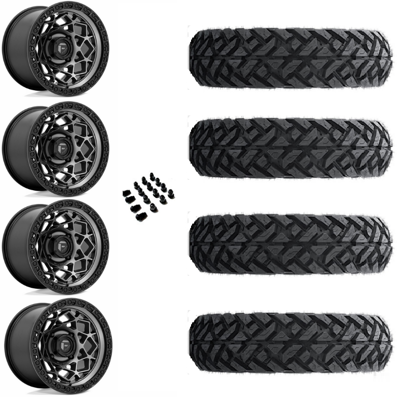 15" Fuel D784 Unit Gunmetal & 30" Fuel Gripper UTV Wheel and Tire Package