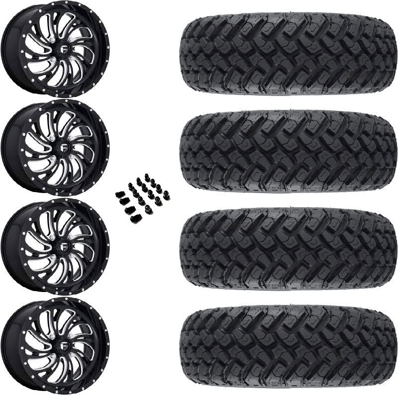 20" Fuel Kompressor UTV D641 Black Milled & 34" EFX MotoHammer Wheel ...
