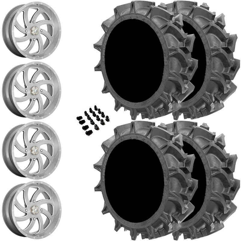 20" MSA M36 Switch Brushed Titanium & 35" EFX MotoHavok Wheel and Tire ...