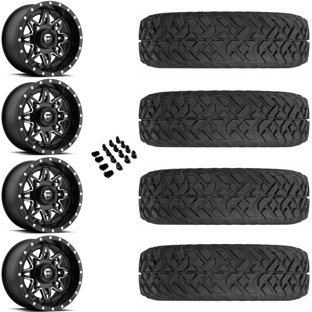 14" Fuel Lethal D567 Black & 30" EFX Gripper R/T Wheel and Tire Package