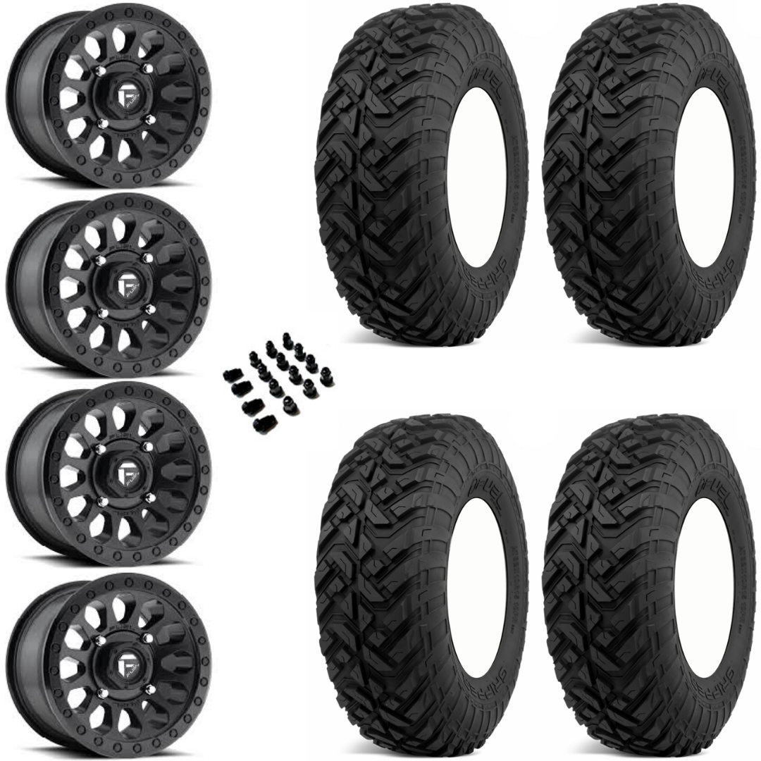 14" Fuel Vector D579 Black & 32" EFX Gripper R/T-K Wheel and Tire Package