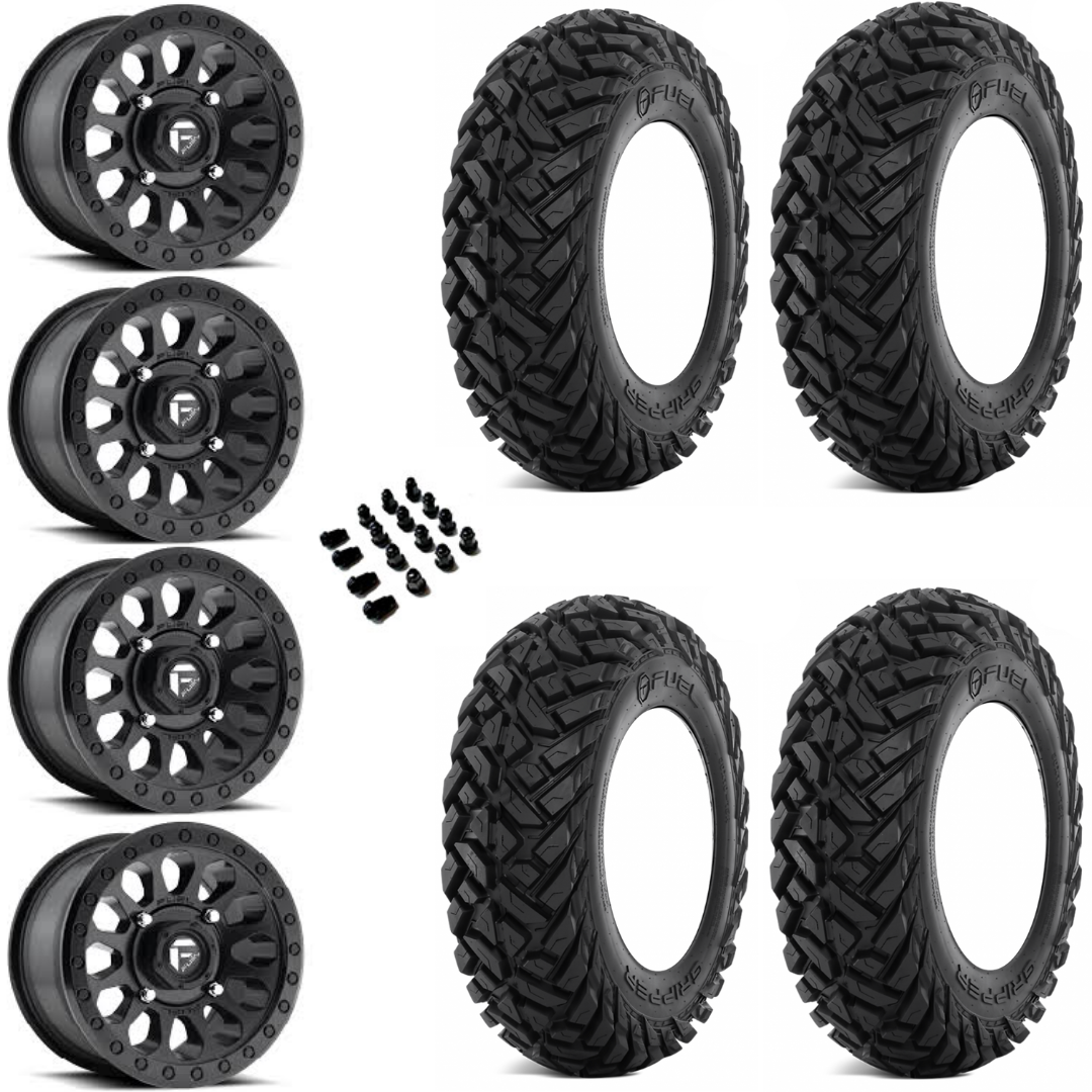 14" Fuel Vector D579 Black & 32" EFX Gripper UTV Wheel and Tire Package