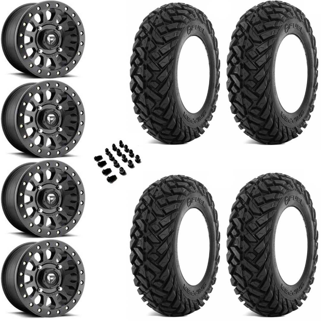 14" Fuel Vector Beadlock D920 Black & 28" EFX Gripper UTV Wheel and ...