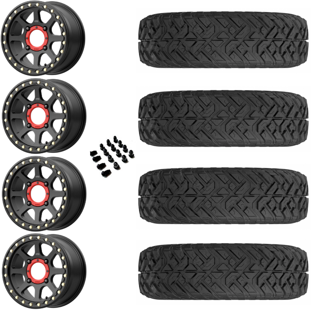 14" KMC KS234 Addict 2 Beadlock Black & 32" EFX Gripper R/T Wheel and ...