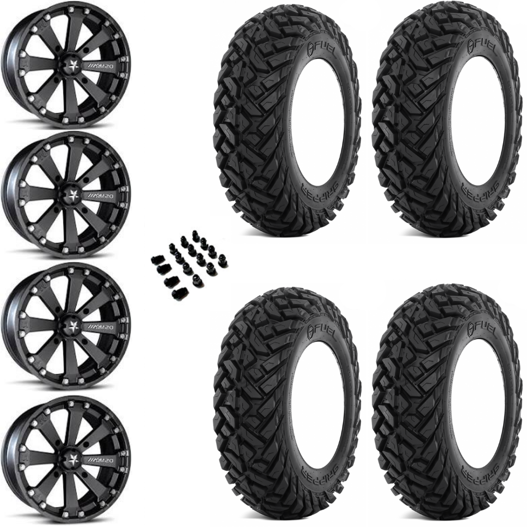 14" MSA M20 Kore Black & 30" EFX Gripper UTV Wheel and Tire Package
