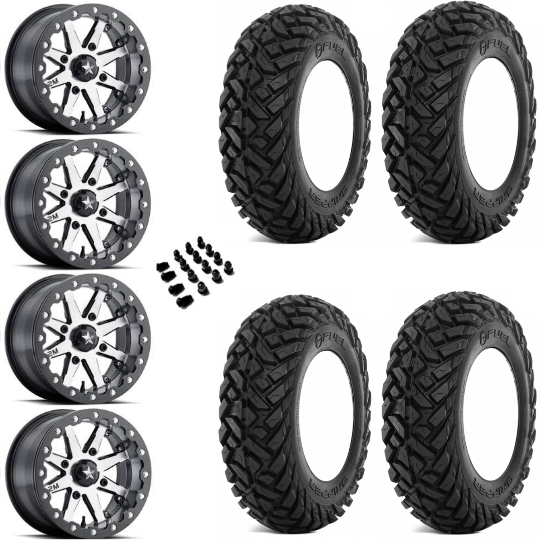 14" MSA M21 Lok Beadlock Charcoal & 30" EFX Gripper UTV Wheel and Tire ...
