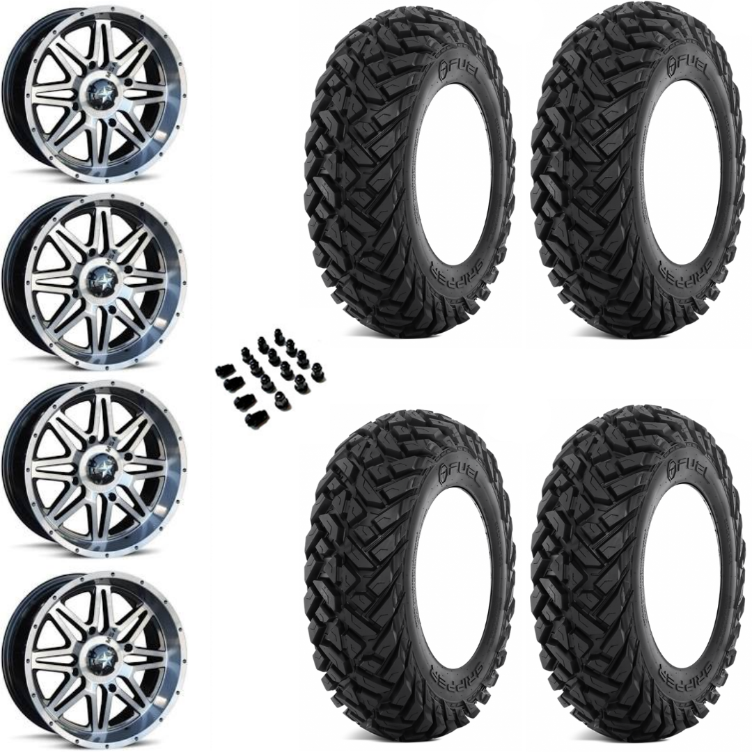 14" MSA M26 Vibe Dark Tint & 30" EFX Gripper UTV Wheel and Tire Package