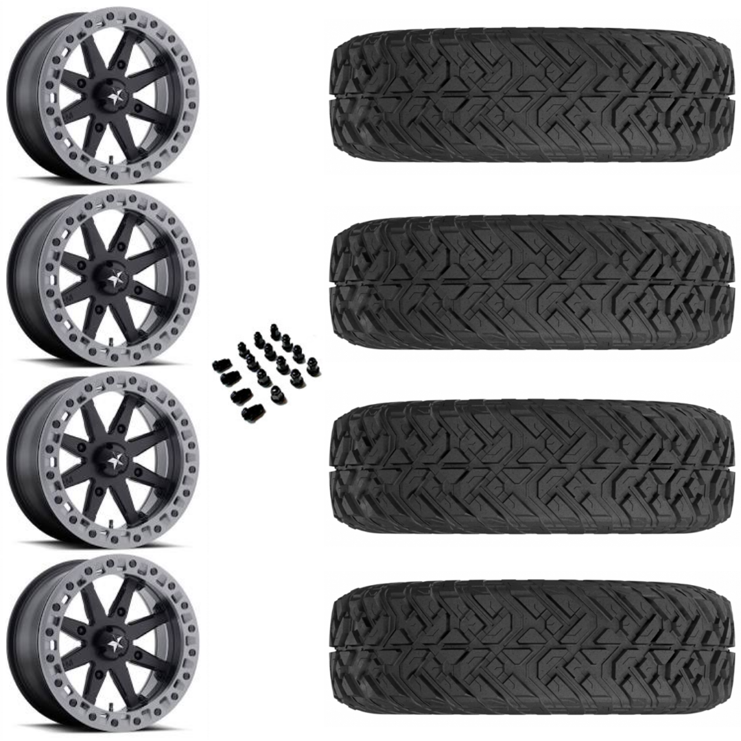 14" MSA M31 Lok2 Beadlock Black & 30" EFX Gripper R/T Wheel and Tire ...