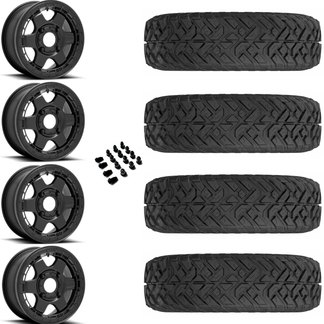 15" Fuel Block D922 Beadlock Black & 32" EFX Gripper R/T Wheel and Tire ...