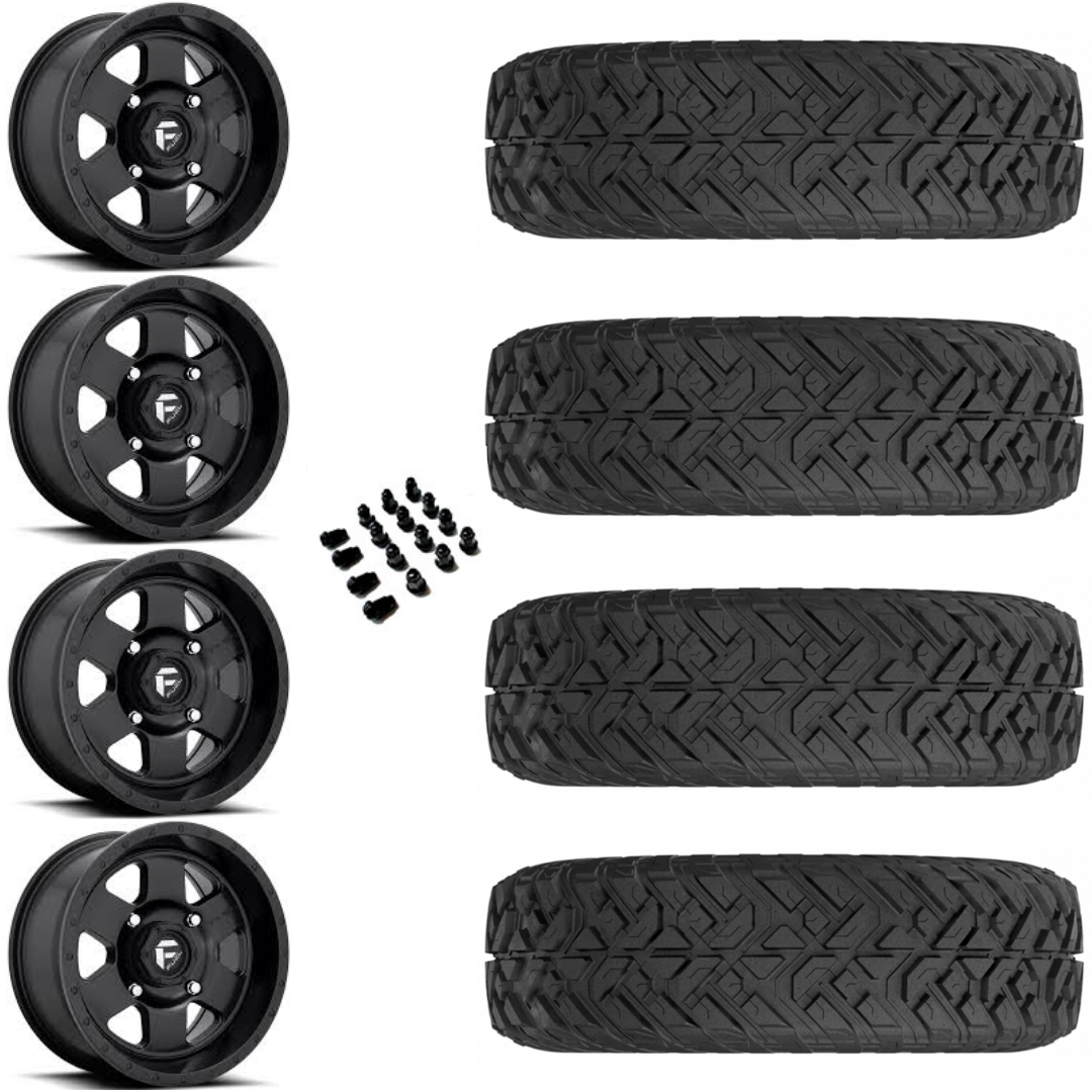 15" Fuel Podium D618 Black & 32" EFX Gripper R/T Wheel and Tire Package