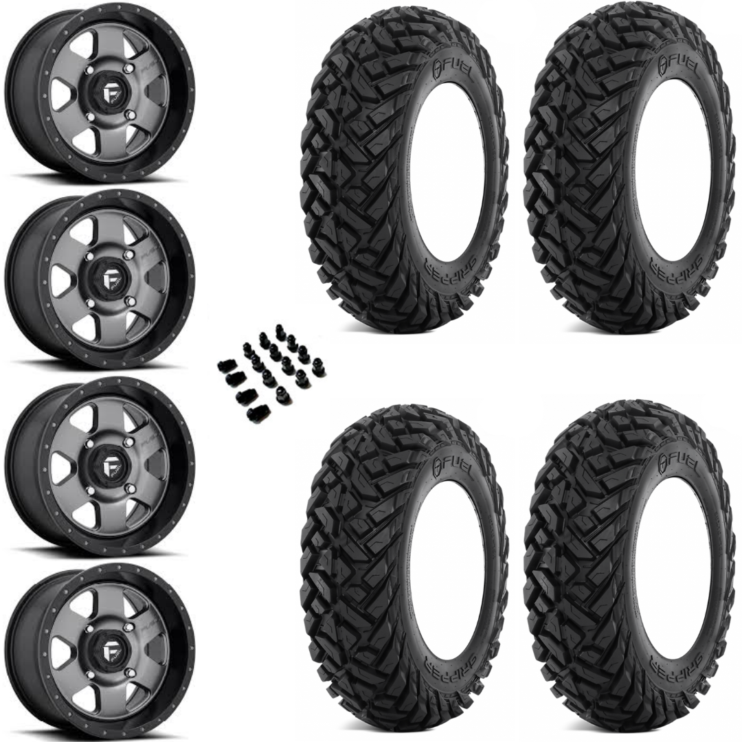 15" Fuel Podium D619 Anthracite & 30" EFX Gripper UTV Wheel and Tire ...
