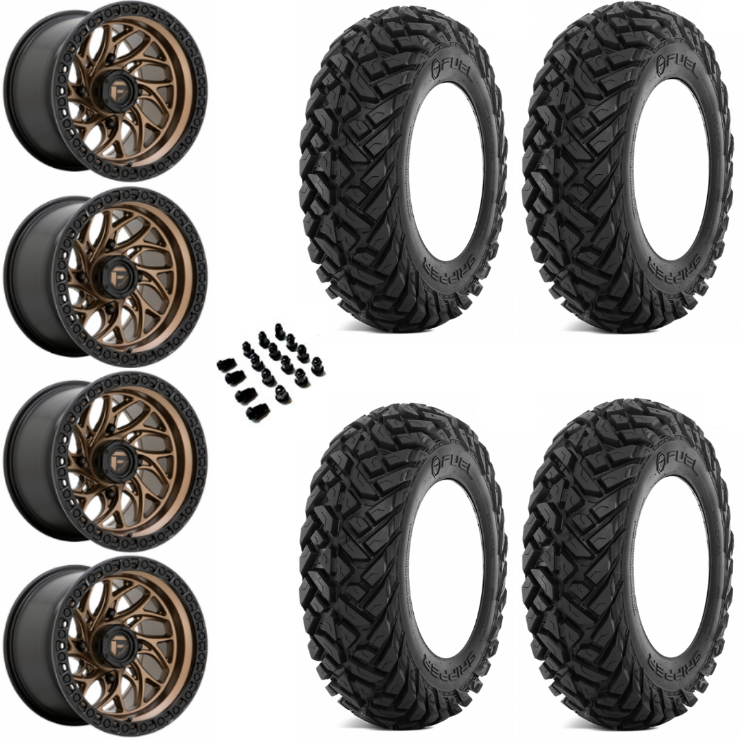15" Fuel D777 Runner Bronze & 30" EFX Gripper UTV Wheel and Tire Package