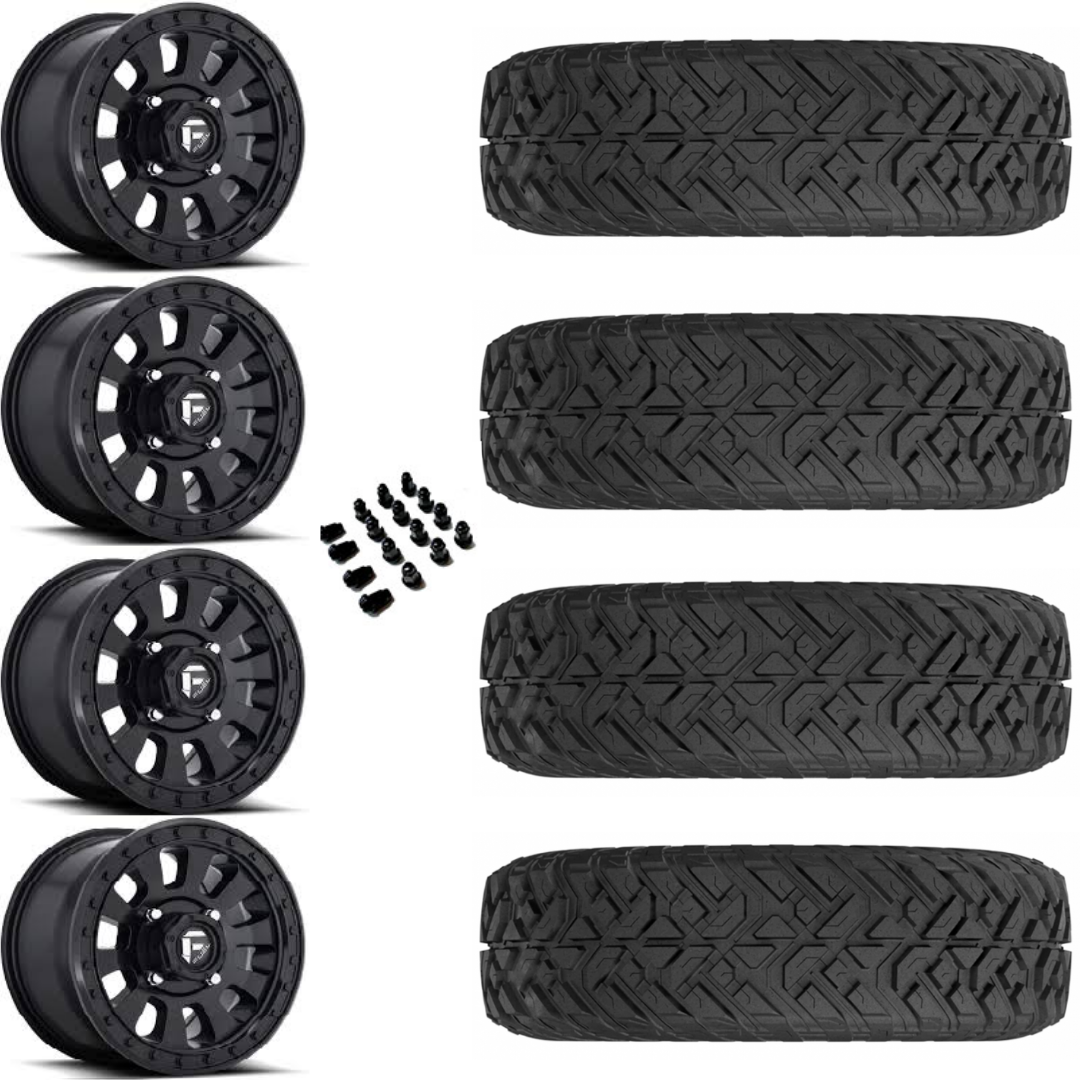 15" Fuel Tactic D630 Black & 33" EFX Gripper RT Wheel and Tire Package