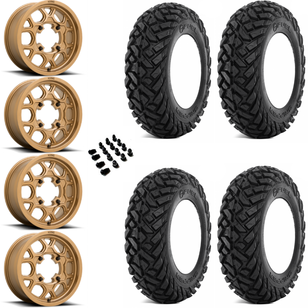 15" KMC KS133 Mesa Bronze & 30" EFX Gripper UTV Wheel and Tire Package