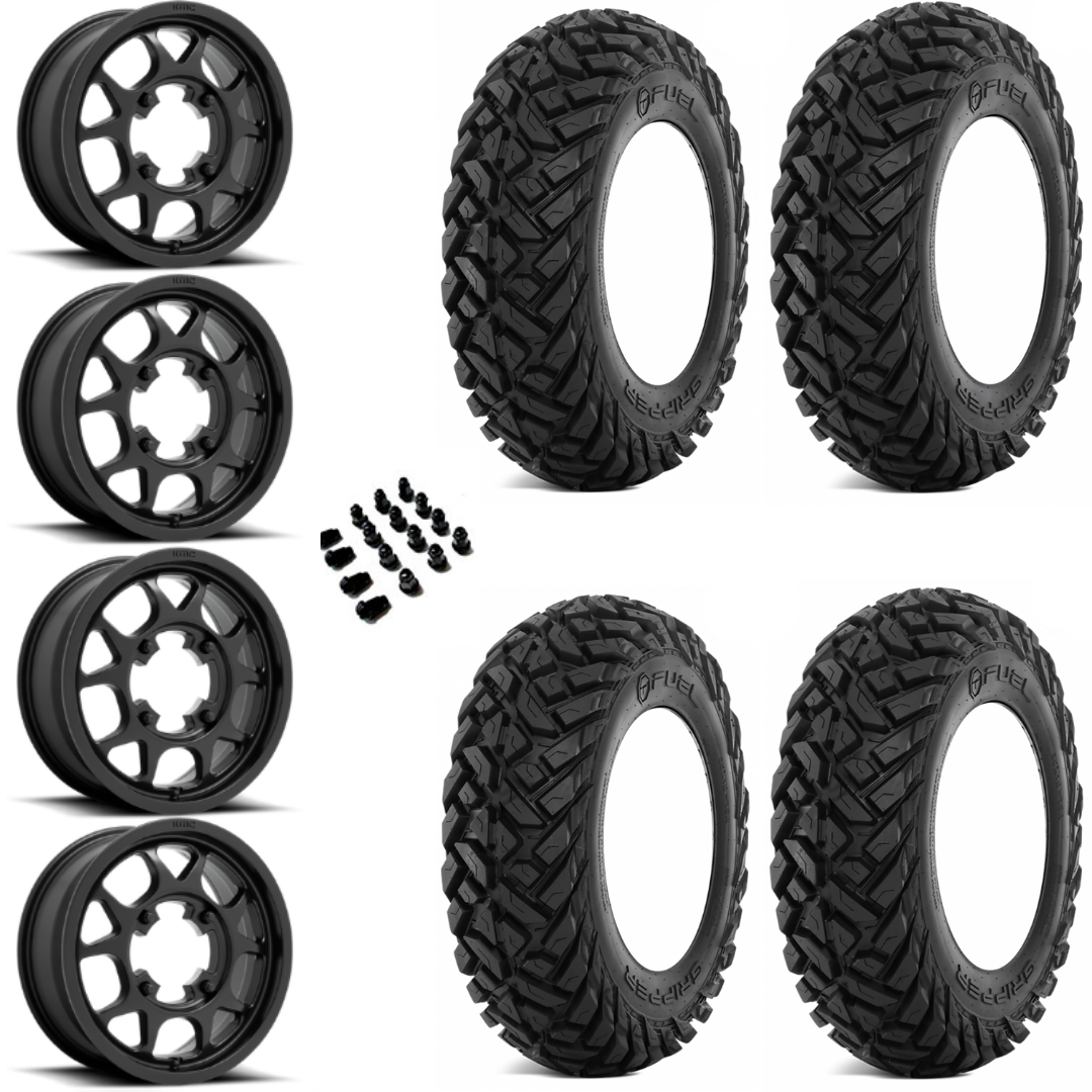 15" KMC KS136 Toro Black & 30" EFX Gripper UTV Wheel and Tire Package