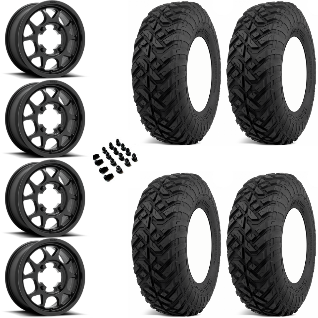 15" KMC KS136 Toro Black & 32" EFX Gripper R/T-K Wheel and Tire Package
