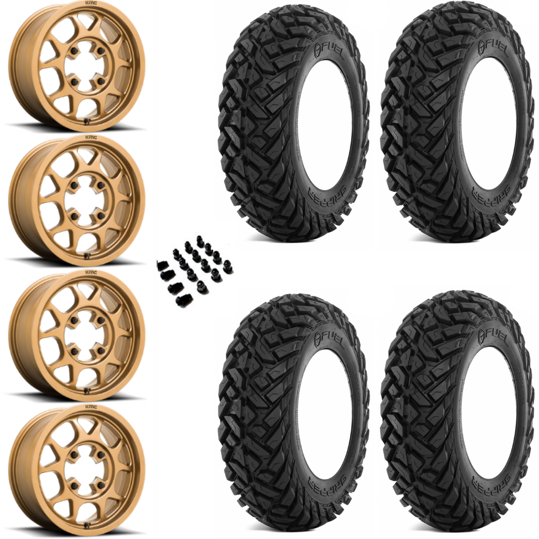 15" KMC KS136 Toro Bronze & 30" EFX Gripper UTV Wheel and Tire Package