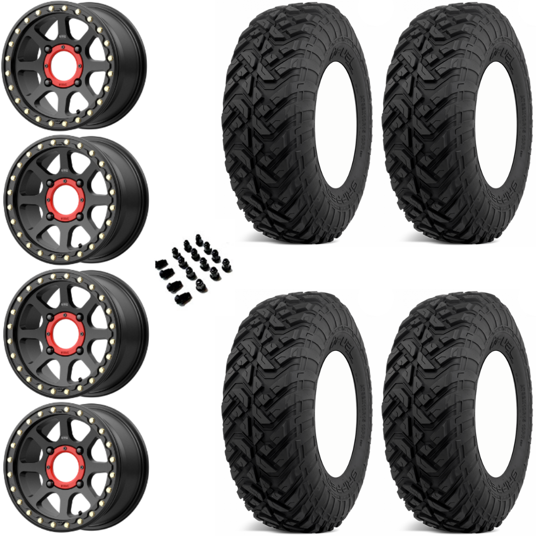 15" KMC KS234 Addict 2 Beadlock Black & 35" EFX Gripper R/T-K Wheel and ...