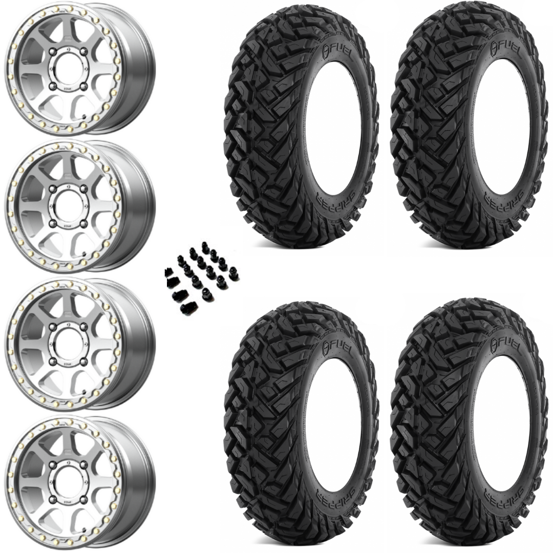 15" KMC KS234 Addict 2 Beadlock Machine & 30" EFX Gripper UTV Wheel and ...