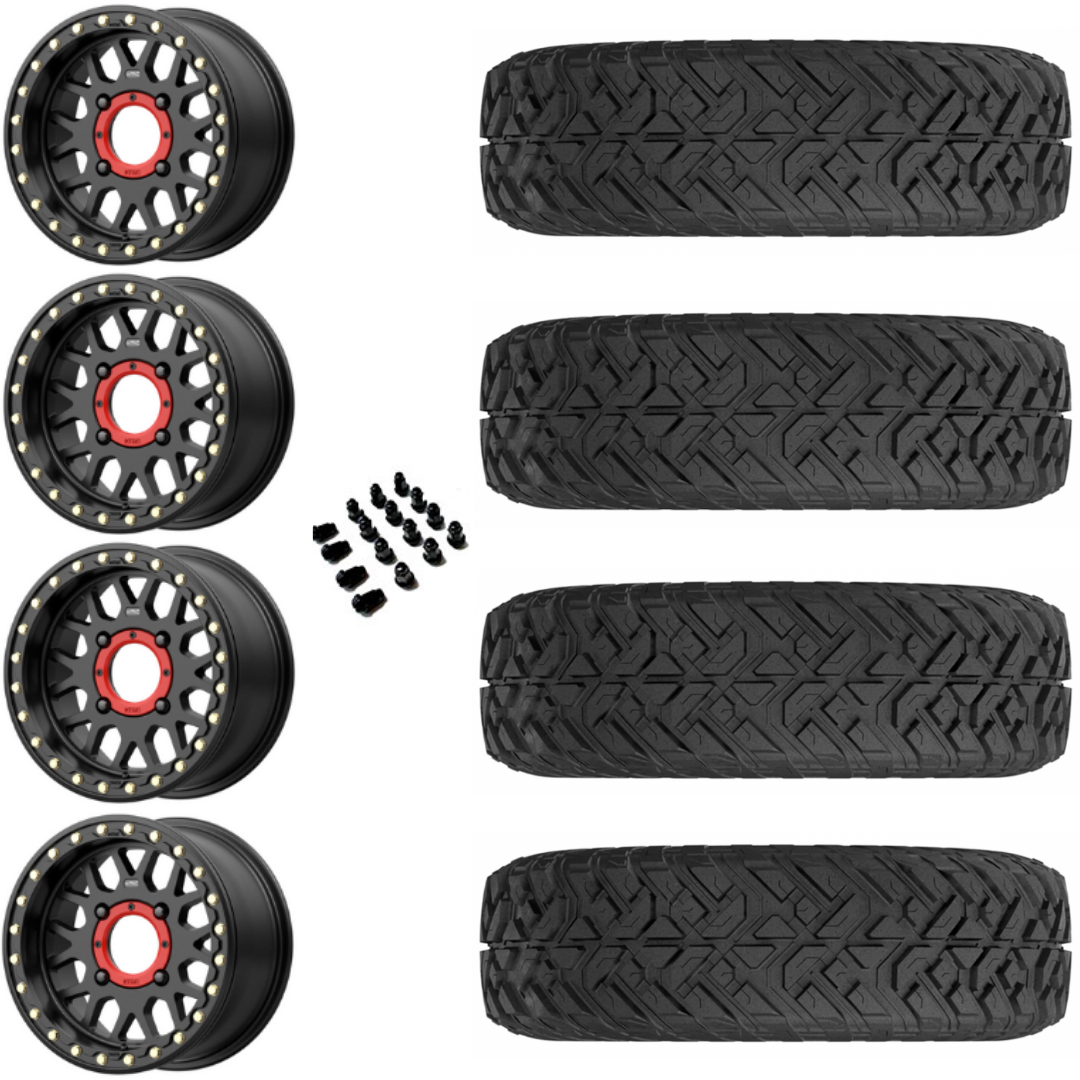 15" KMC KS235 Grenade Beadlock Black & 30" EFX Gripper R/T Wheel and ...