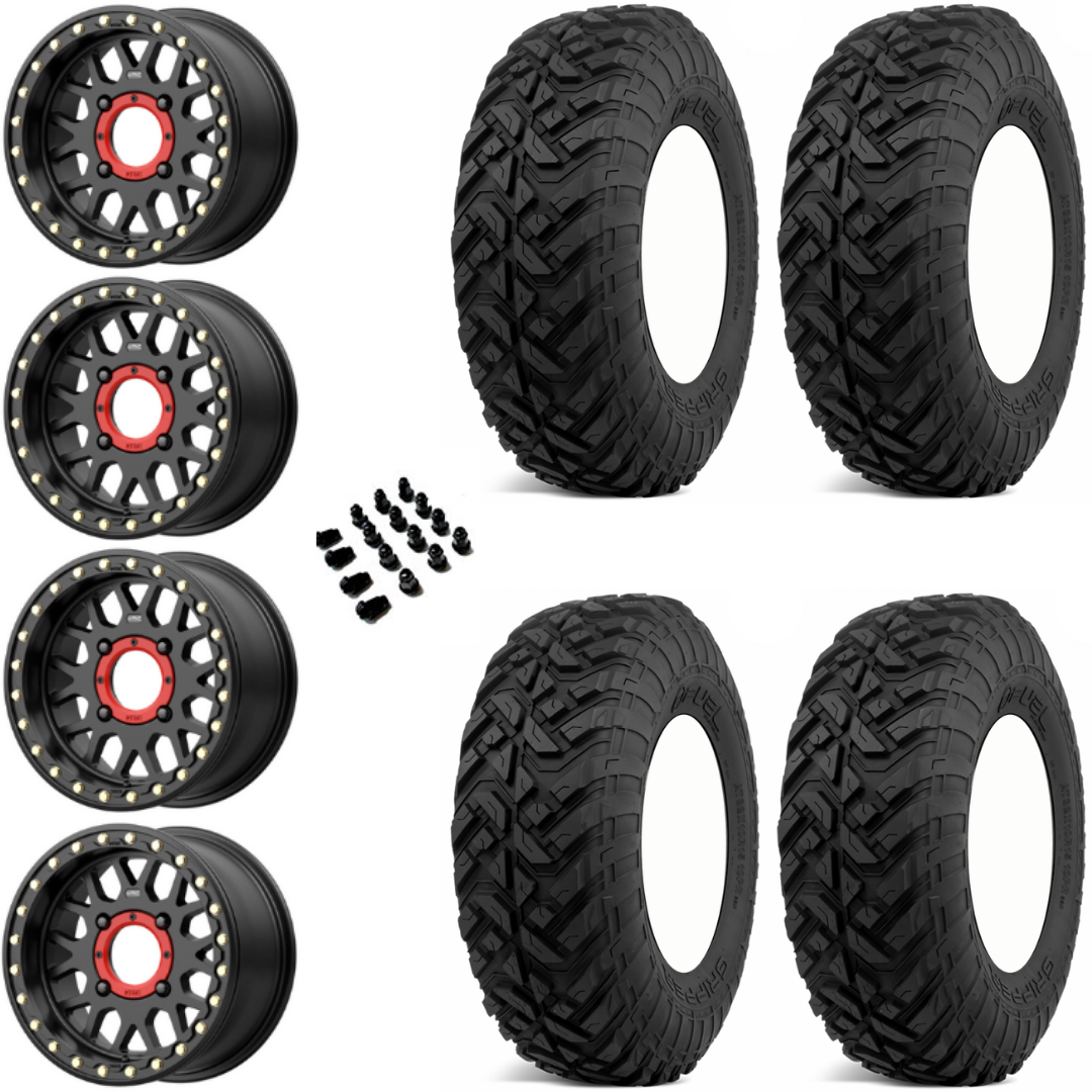 15" KMC KS235 Grenade Beadlock Black & 35" EFX Gripper R/T-K Wheel and ...