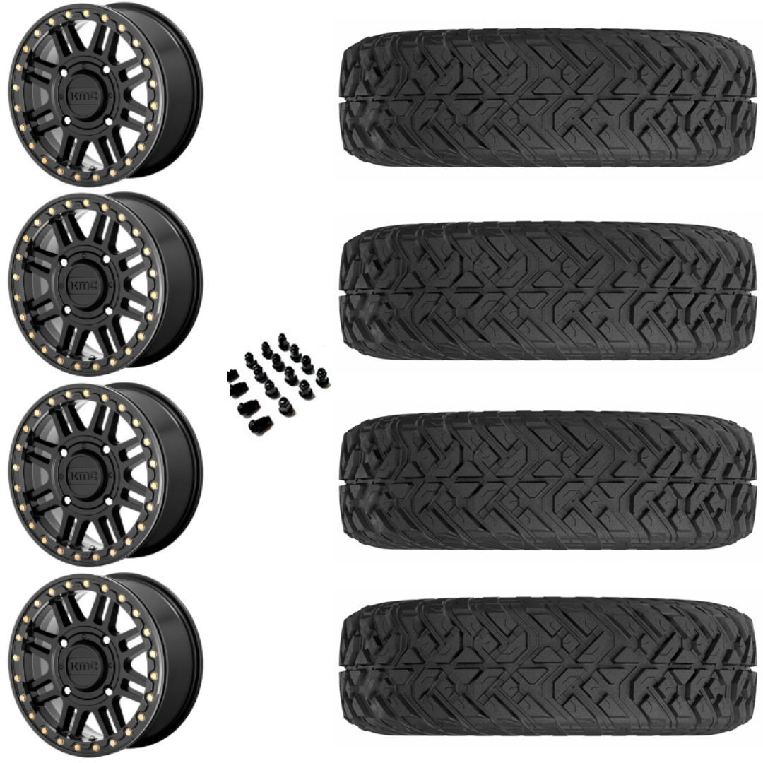 15" KMC KS250 Cage Beadlock Black & 32" EFX Gripper R/T Wheel and Tire ...