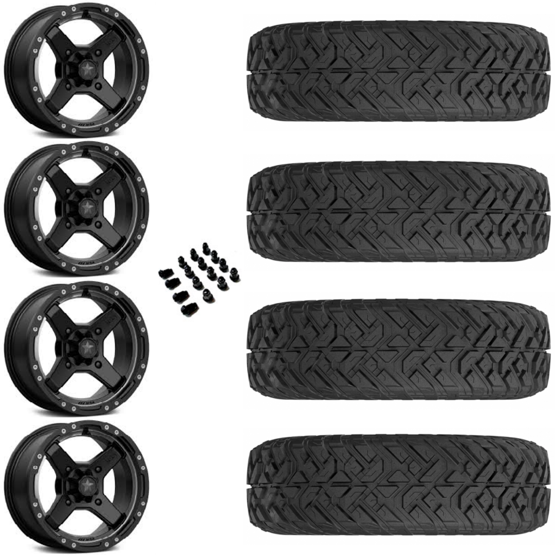 15" MSA M39 Cross Black/Titanium & 30" EFX Gripper R/T Wheel and Tire ...
