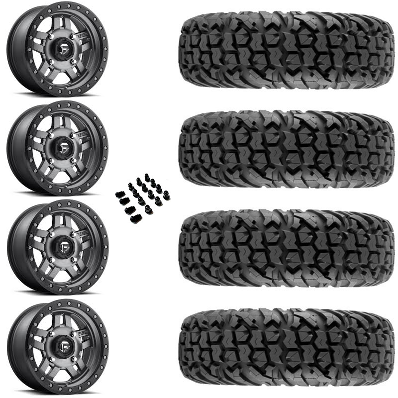 14" Fuel Anza D558 Anthracite & 28" EFX MotoVator Wheel and Tire Package