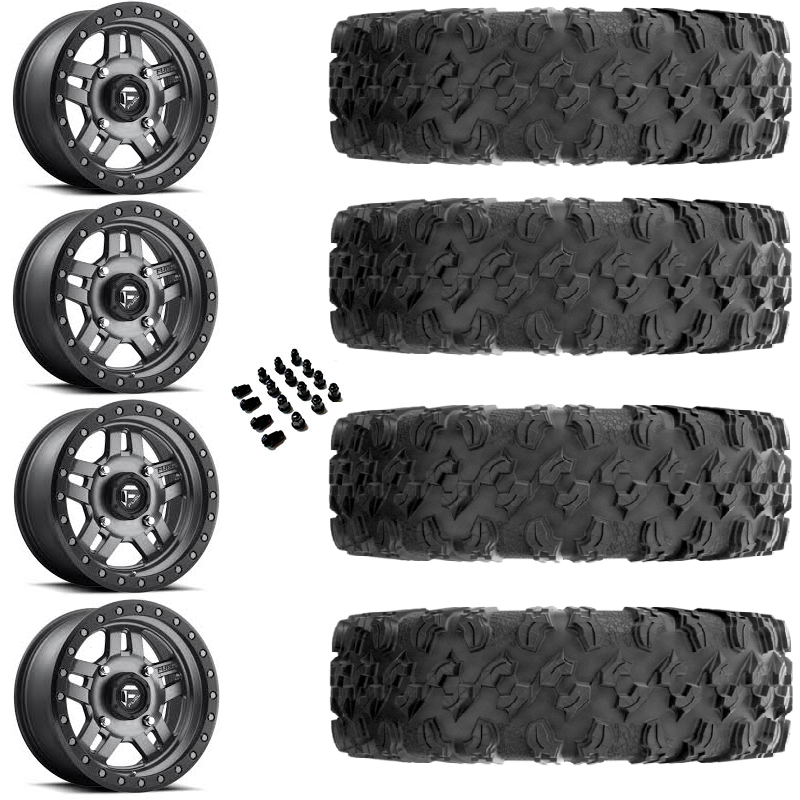 14" Fuel Anza D558 Anthracite & 30" EFX MotoRavage Wheel and Tire Package