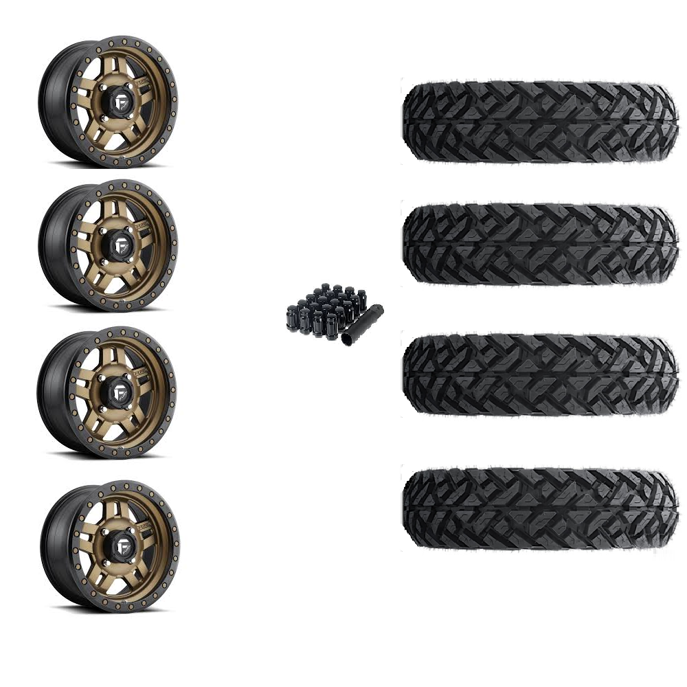 14" Fuel Anza D583 Bronze & 32" Fuel Gripper UTV Wheel and Tire Package