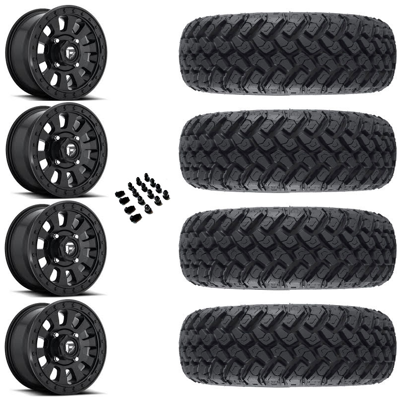 14" Fuel Tactic D630 Black & 28" EFX MotoHammer Wheel and Tire Package