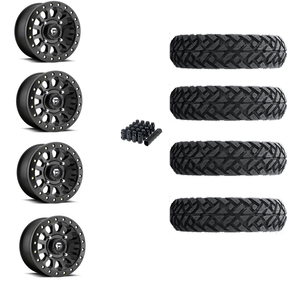 14" Fuel Vector Beadlock D920 Black & 32" Fuel Gripper UTV Wheel and ...