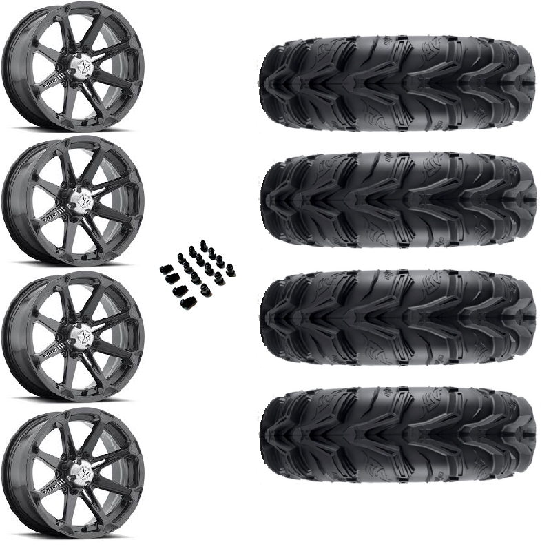 14" MSA M12 Diesel Black & 27" EFX MotoMax Wheel and Tire Package