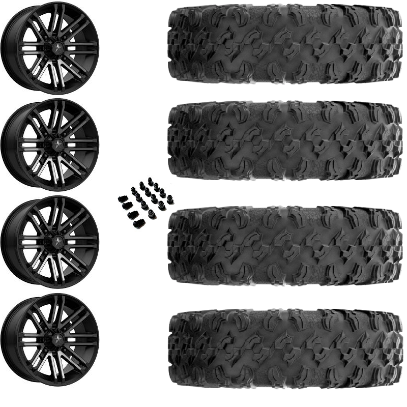 14" MSA M40 Rogue Black Titanium & 32" EFX MotoRavage Wheel and Tire ...