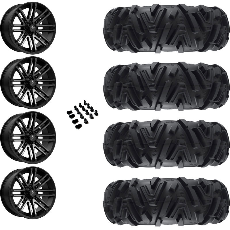 14" MSA M40 Rogue Black Titanium & 28" EFX MotoMTC Wheel and Tire Package