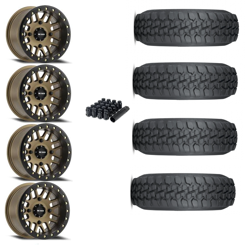 14" Method MR406 Beadlock Bronze & 30" Tensor DS Wheel and Tire Package