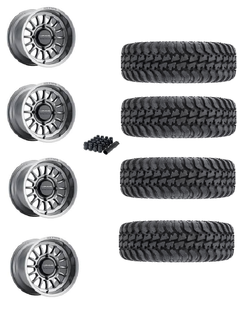 14" Method MR411 Titanium & 28" Tensor Regulator Wheel and Tire Package