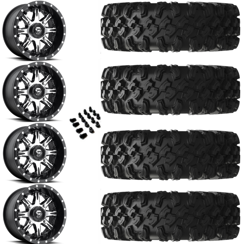 14" Fuel Nutz D541 Black Machine & 28" EFX MotoRavage XL Wheel and Tire ...