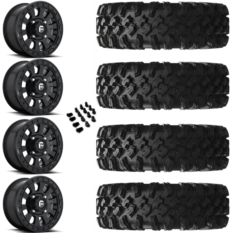 14" Fuel Tactic D630 Black & 30" EFX MotoRavage XL Wheel and Tire Package