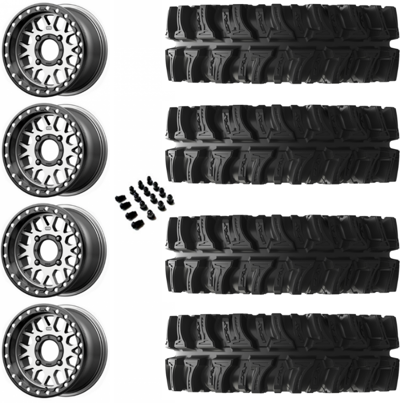 14" KMC KS235 Grenade Beadlock Machined & 28" EFX MotoSlayer Wheel and ...