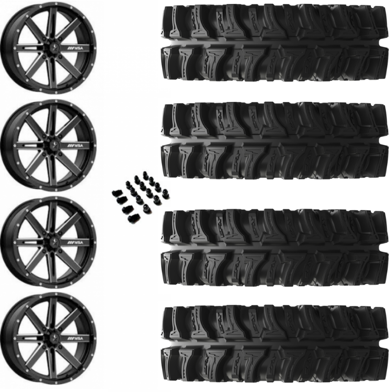 14" MSA M41 Boxer Black Milled & 30" EFX MotoSlayer Wheel and Tire Package