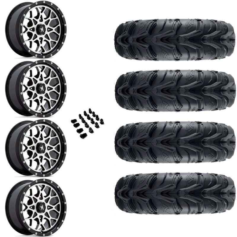 14" MSA M45 Portal Machined & 27" EFX MotoMax Wheel and Tire Package
