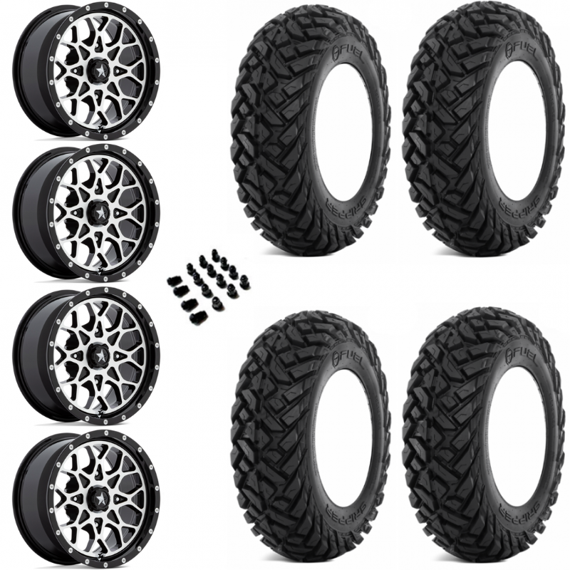 14" MSA M45 Portal Machined & 32" EFX Gripper UTV Wheel and Tire Package