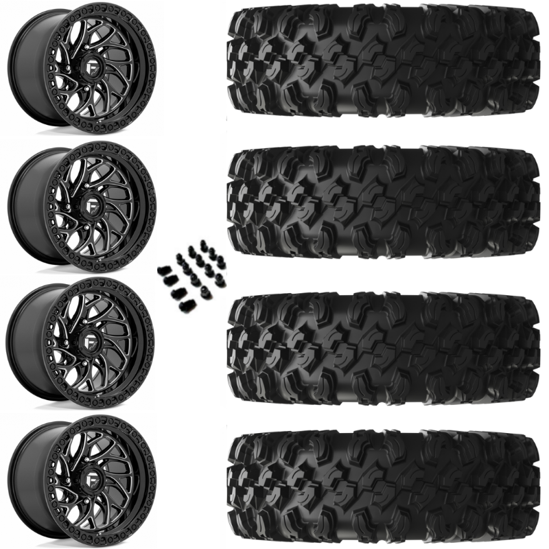 15" Fuel D741 Runner Black & 35" EFX MotoRavage XL Wheel and Tire Package
